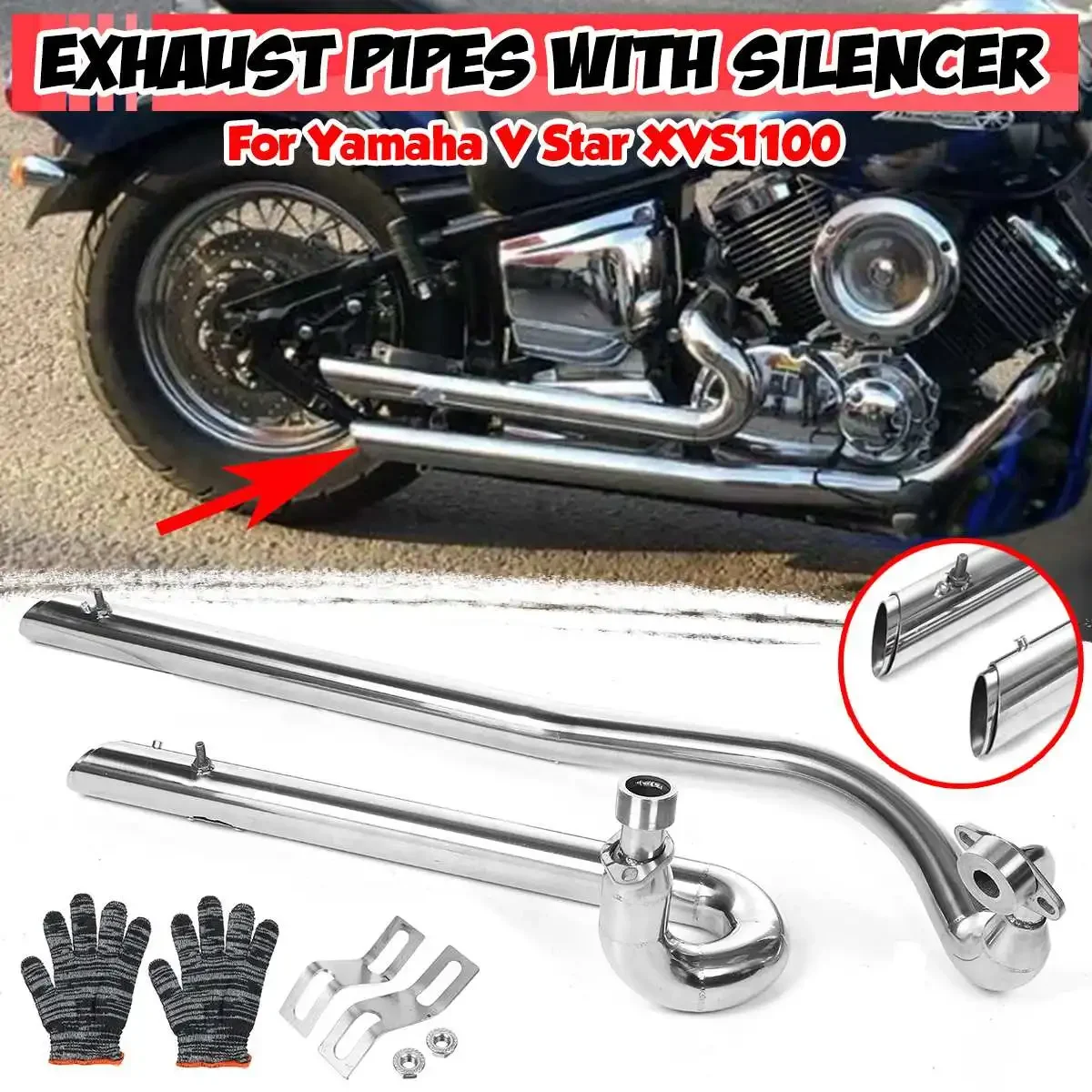 Motorcycles-Exhaust-Pipe-with-Removable-Silence-Full-Muffler-Exhaust ...