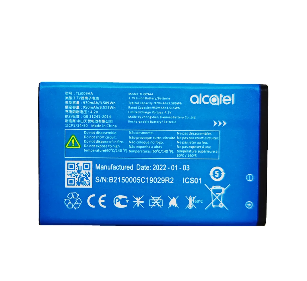 Original 970mAh TLi009AA Battery For Alcatel 3025 3025X 3026 3026G ...