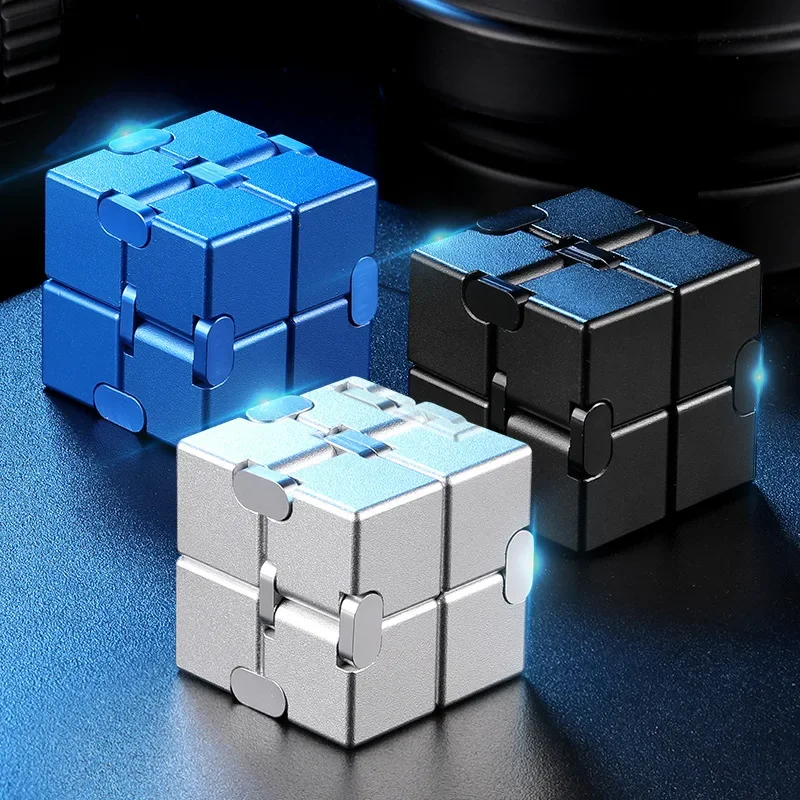 Infinite Cube Fidget Toy Flip Plastic Metal Finger Cubes Antistress ...