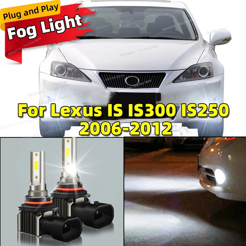 2Pcs New LED Car Bulbs Front Fog Lamp 6000K Auto Fog Light For Lexus IS ...