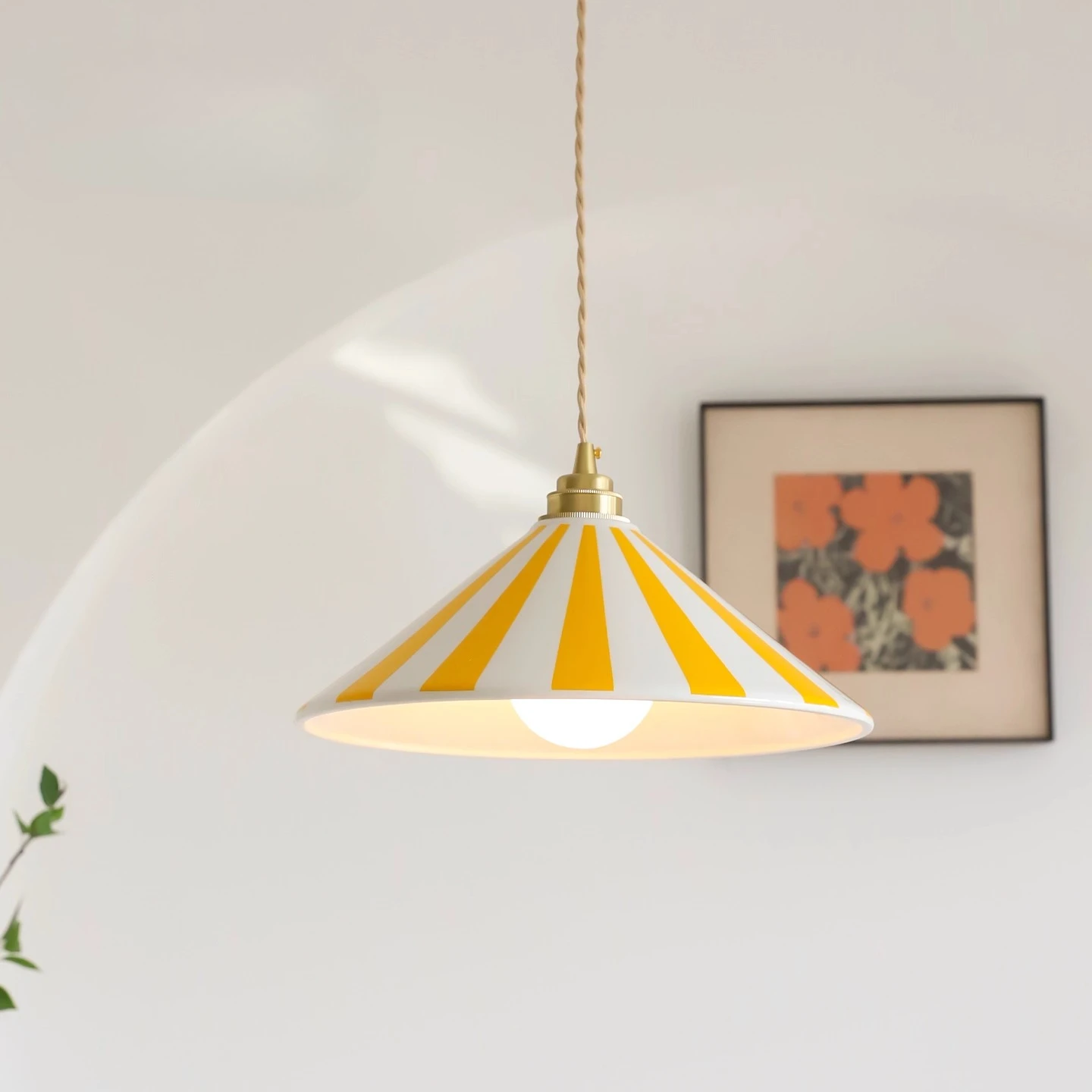 Modern Minimalist Creative Ceramic Pendant Light Colorful Lamp Green ...