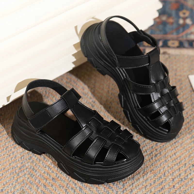 2024-Women-Sandals-Ladies-Square-Heels-Summer-PU-Slippers-Outside-Cross ...