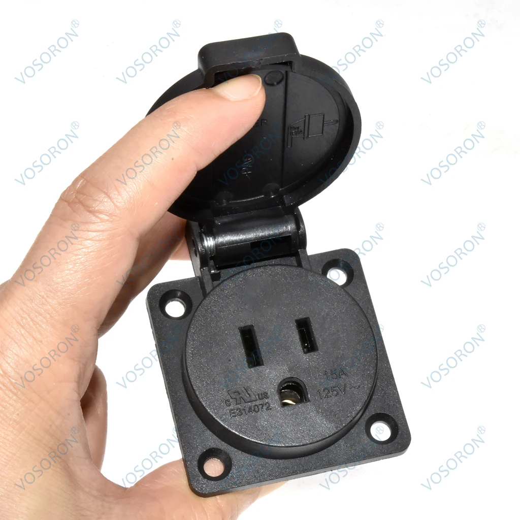 US-Standard-Water-Proof-Power-Outlet-3-Hole-Socket-AC-15A-125V-Panel ...