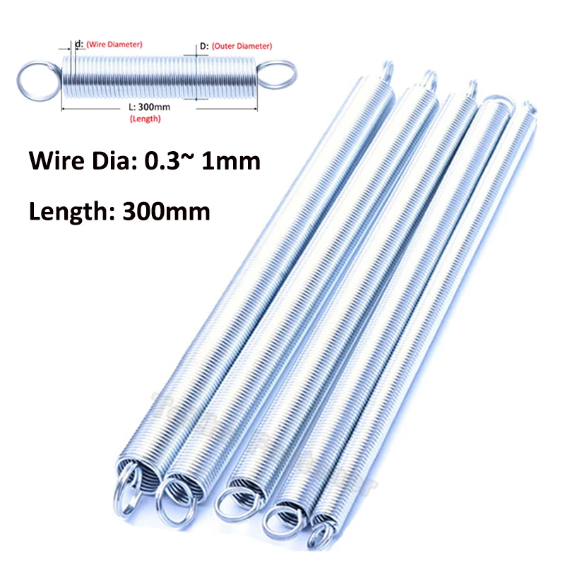 1pc-Zinc-Plated-Tension-Stretching-Spring-Dual-Hook-Coil-Extension ...