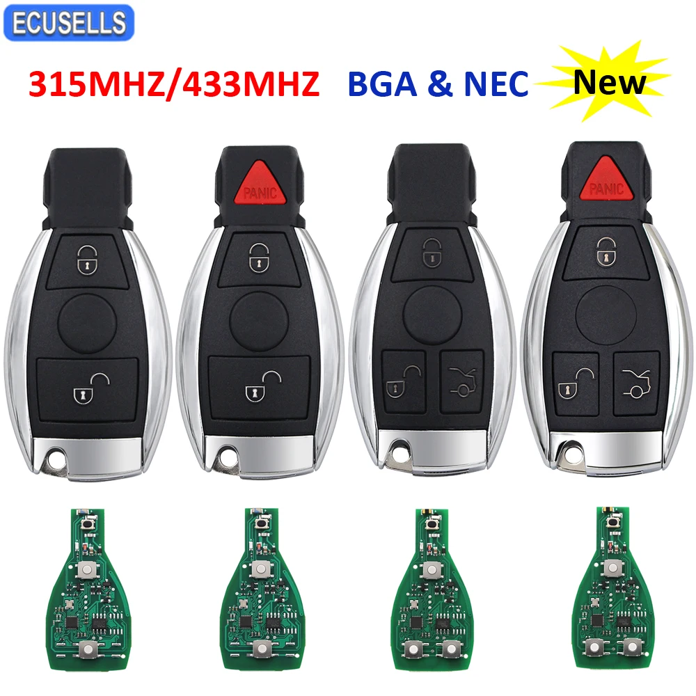 Ecusells-2-3-4-Button-Remote-Car-Key-Fob-315MHZ-433MHZ-NEC-BGA-Type-for ...