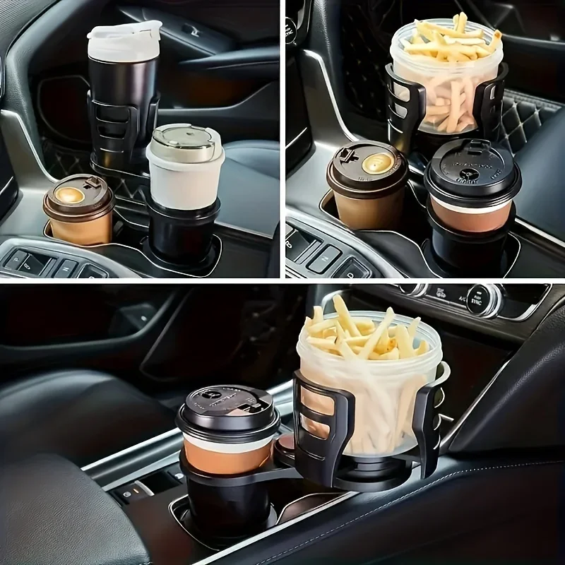 360-Rotating-Car-Cup-Holder-Multifunction-4-In-1-Adjustable-Dual-Cup ...