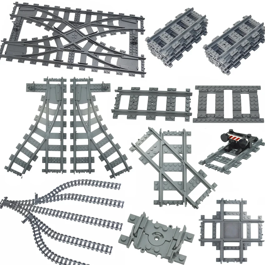 MOC-City-Train-Rail-Tracks-Straight-Crossing-Uphill-Flexible-Switch ...