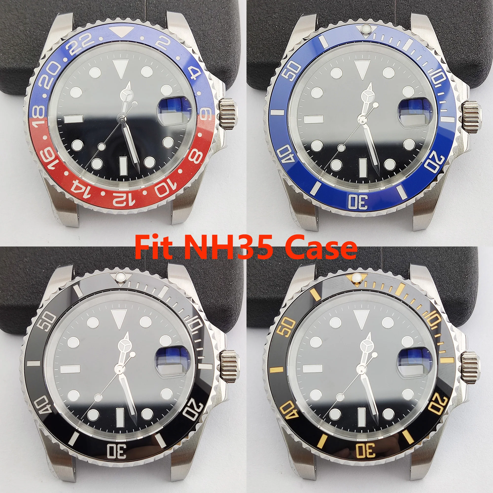 40mm NH35 Case Men cassa in acciaio inossidabile vetro zaffiro data ...