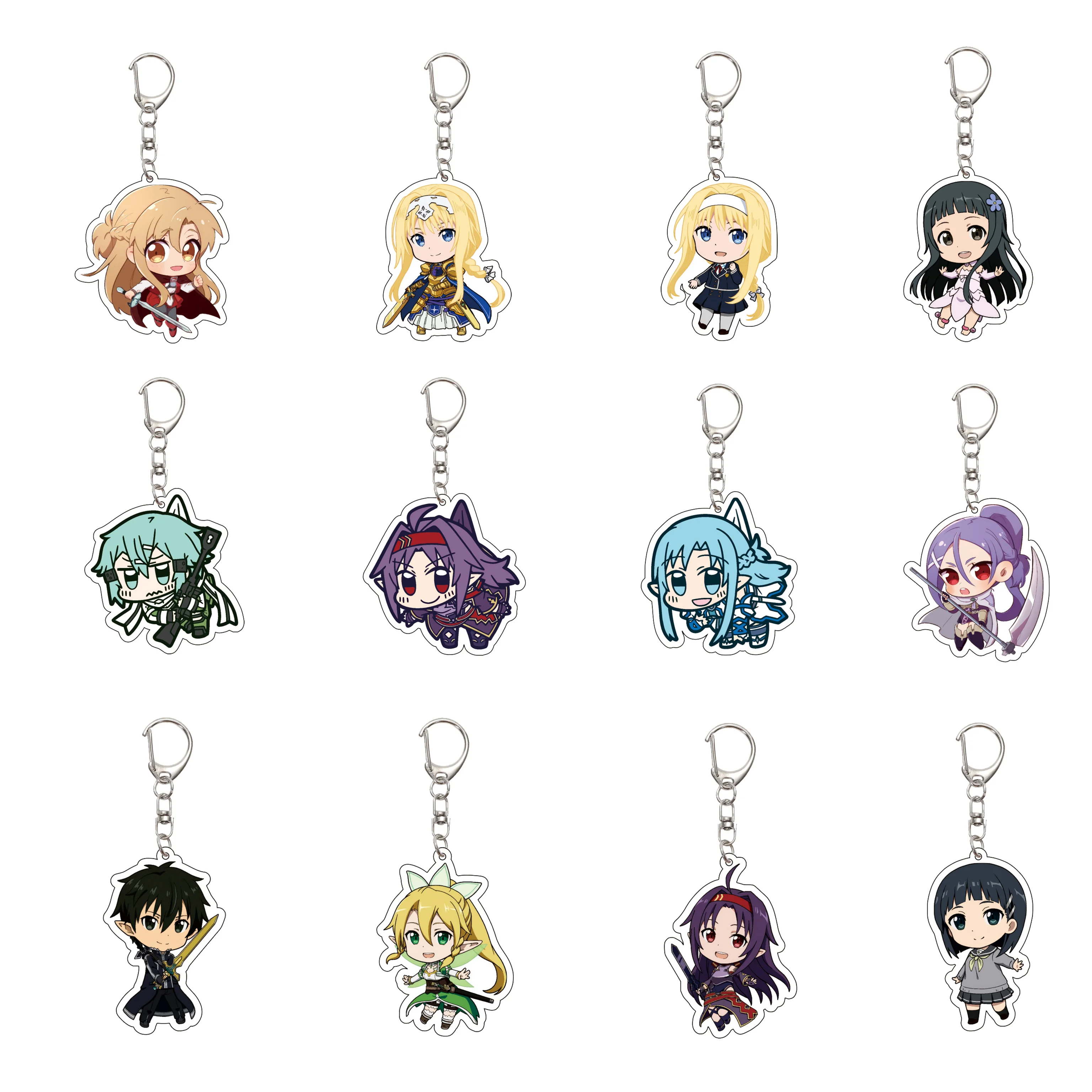 55MM Anime Sword Art Online Keychain Alice Synthesis Kirigaya Kazuto ...