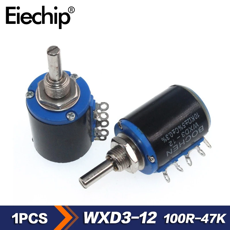 Wxd3-12-1w Multi-turn Potentiometer Wirewound Resistance , For Volume Adjustme 100r 220r 1k 2.2k ...