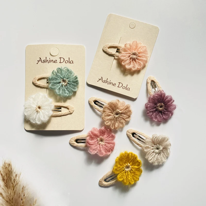 Wool-Yarn-Hairpin-Baby-Girls-Hair-Clips-Daisy-Flower-Barrettes-For-Kids ...