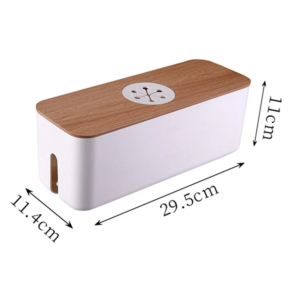 Cable Tidy Box With Maple Lid (3/3) - TidyPals.co.uk