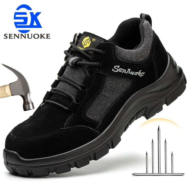 Safety-Shoes-Men-Work-Shoes-Lightweight-Soft-Steel-Toes-Sneakers-Free ...