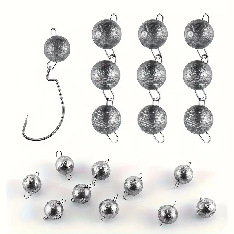 10pcs Quick Change Snap Weights | Ball Head Fishing Sinkers with Snap ...