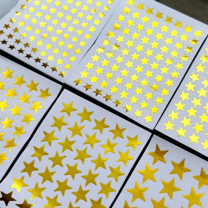10sheets-bag-Gold-Star-Sticker-Stamping-Five-Pointed-Star-Sticker ...