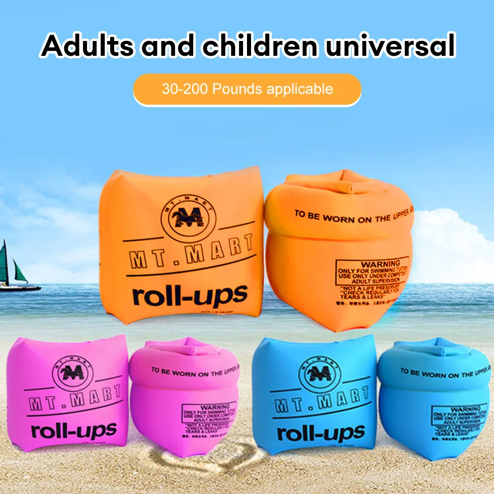 1Pair-Inflatable-Swimming-Arm-Rings-Adult-Kids-Portable-Floating-Circle ...