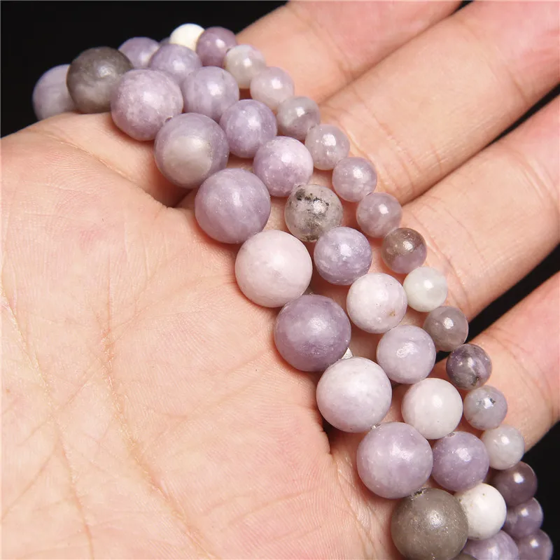 Purple Lilac Stone Natural Round Light Purple Violet Lilac Jasper Stone ...