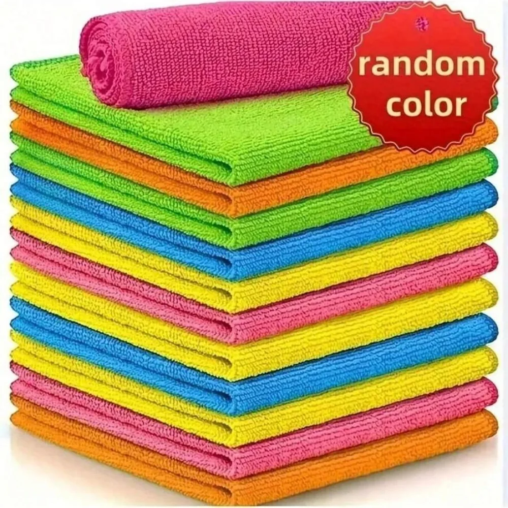 1/3/5/10Pcs Microfiber Cleaning Cloth Set Multi-color Soft Quick-drying ...