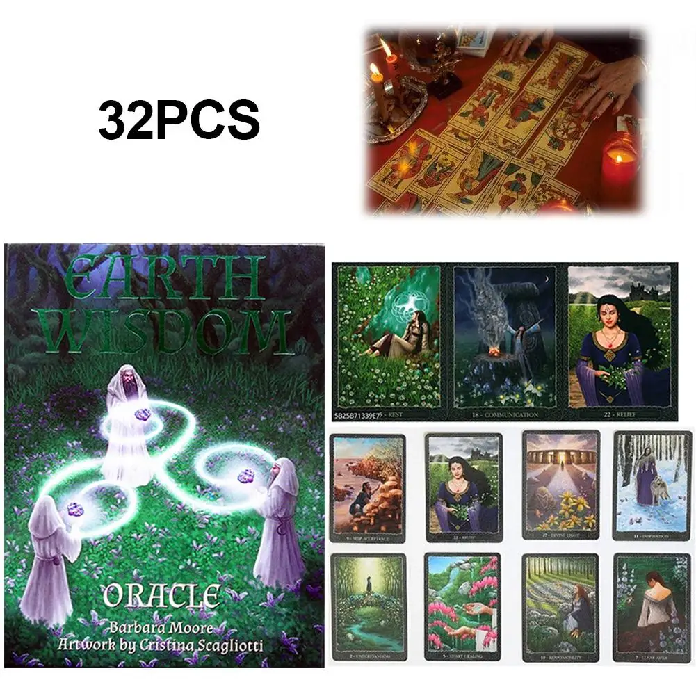 Earth Wisdom Oracle Cards Full English 32 Cards Deck Tarots Mysterious ...