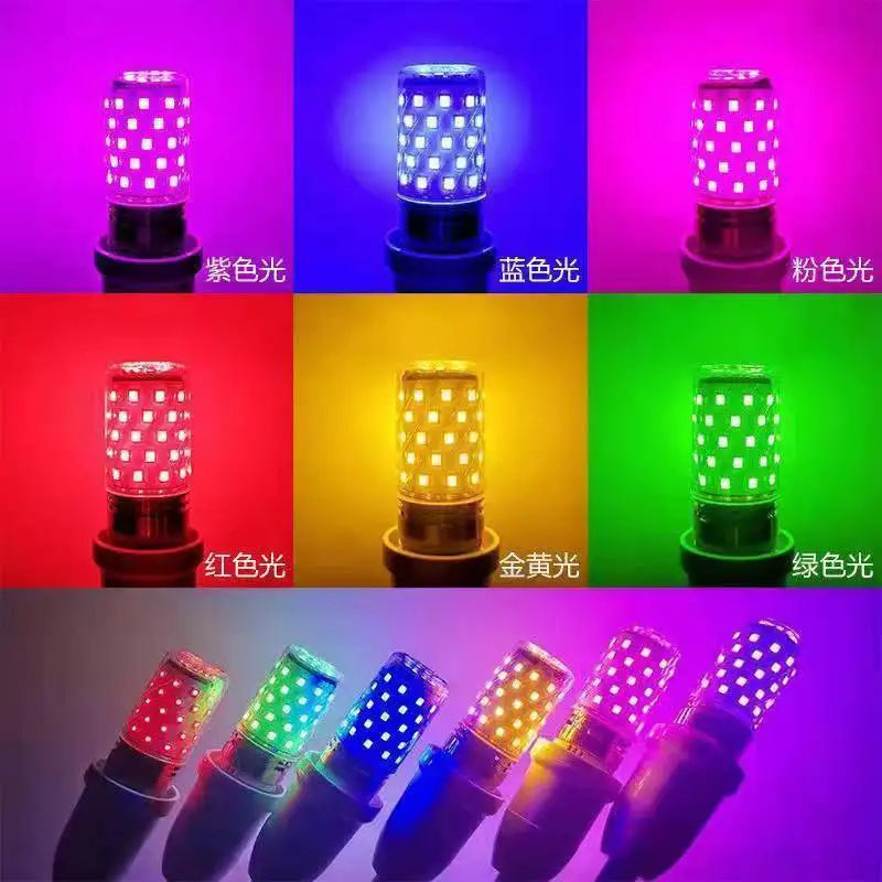 LED 12W 16W Light Bulb Color Bald Head Strong Corn Light Candle Red ...