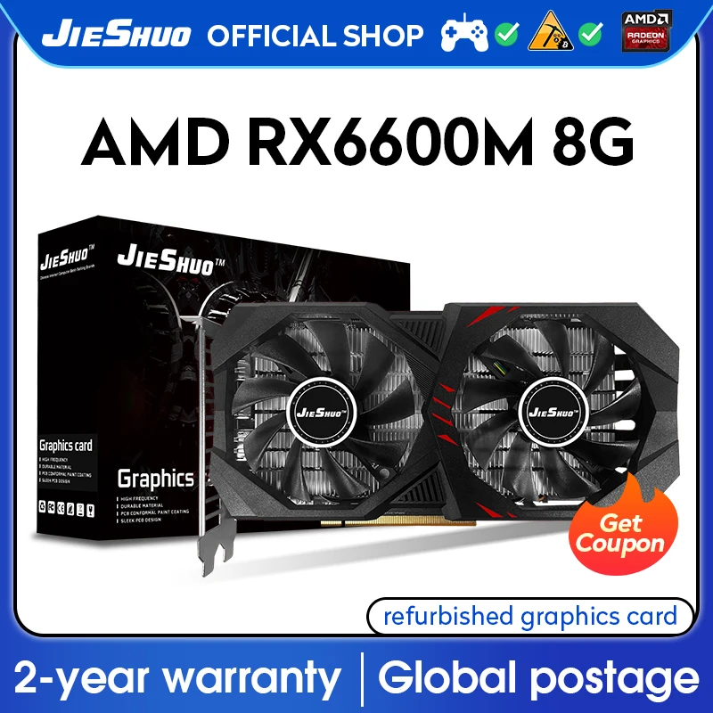 JIESHUO-AMD-RX-6600M-8GB-Gaming-Graphics-Card-GPU-GDDR6-128-Bit-RX6600M ...
