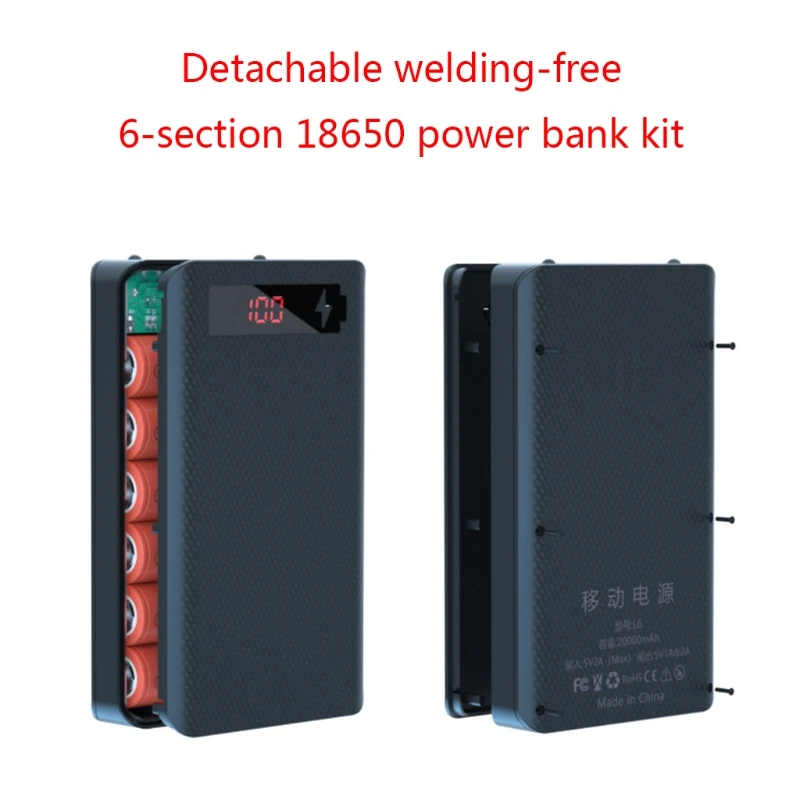 6-Slot-Detachable-Battery-Power-Shell-DIY-Power-Bank-Case-18650-Battery ...