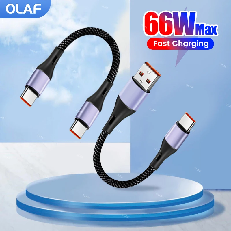66W Fast Charging Short Cable Elbow USB C To Type C Cable Power Bank ...