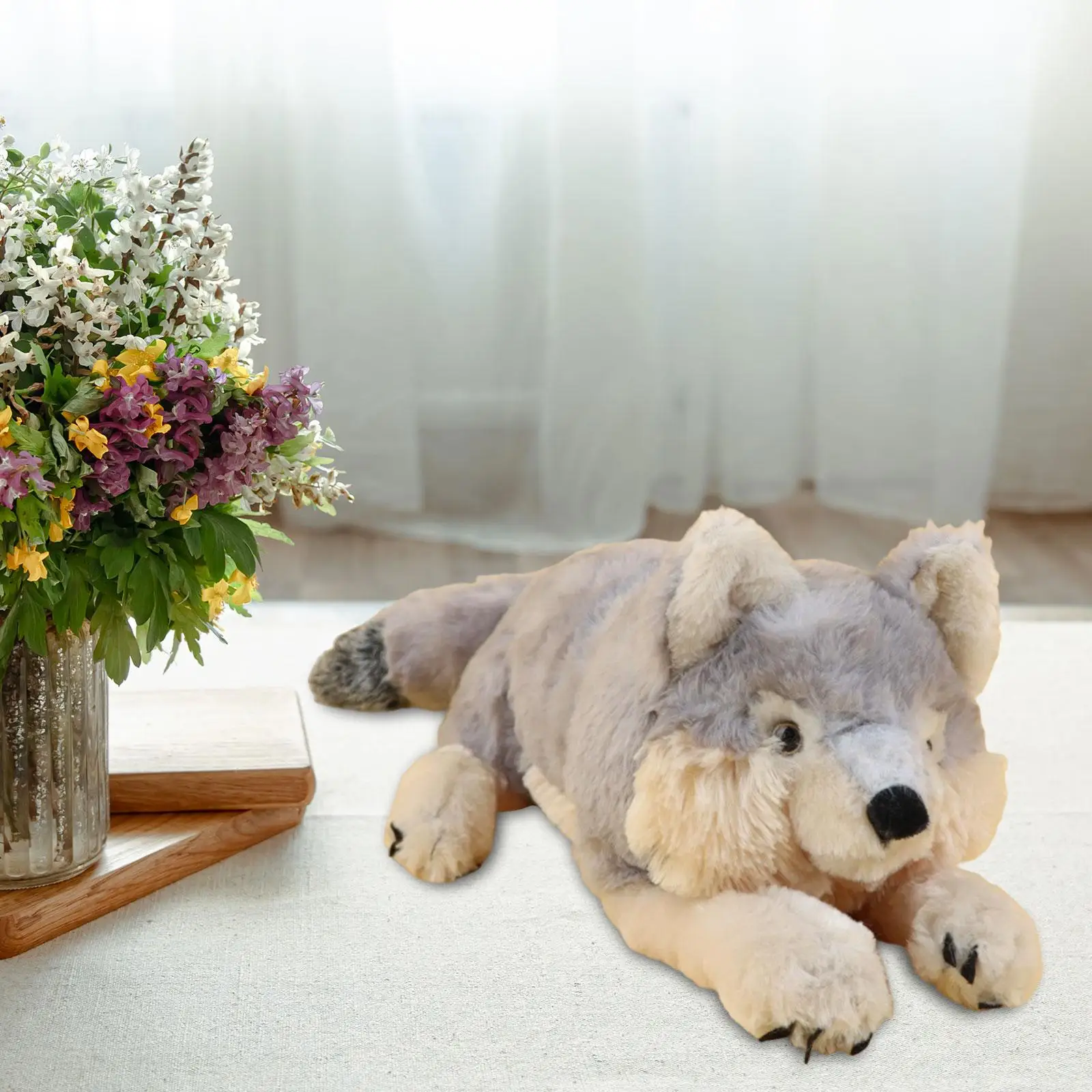 Juguete-de-peluche-de-lobo-realista-mu-eco-de-peluche-de-lobo-tierno ...