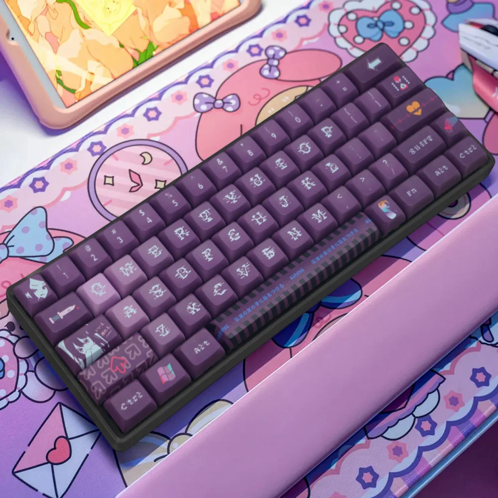 NPKC-XDA-Keycaps-Purple-Cool-Girl-Keys-Pattern-PBT-Dye-sub-Caps-for ...