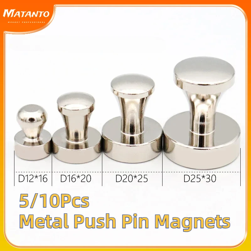Magnetic Push Pins Magnet Sucker Pushpins Metal Thumbtack Refrigerator ...