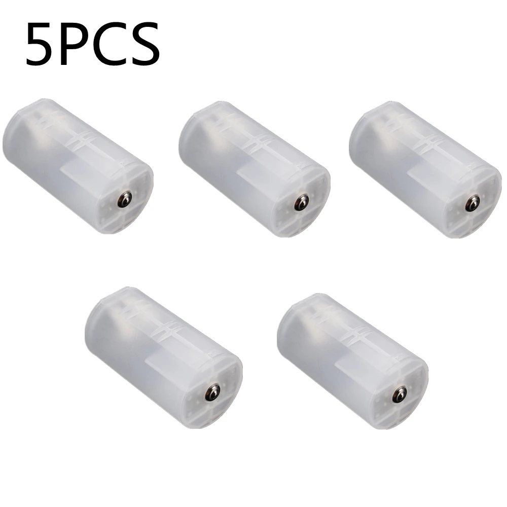 5Pcs-2-AA-to-D-Size-Battery-Adapter-Parallel-Holder-Case-Conversion-Box ...