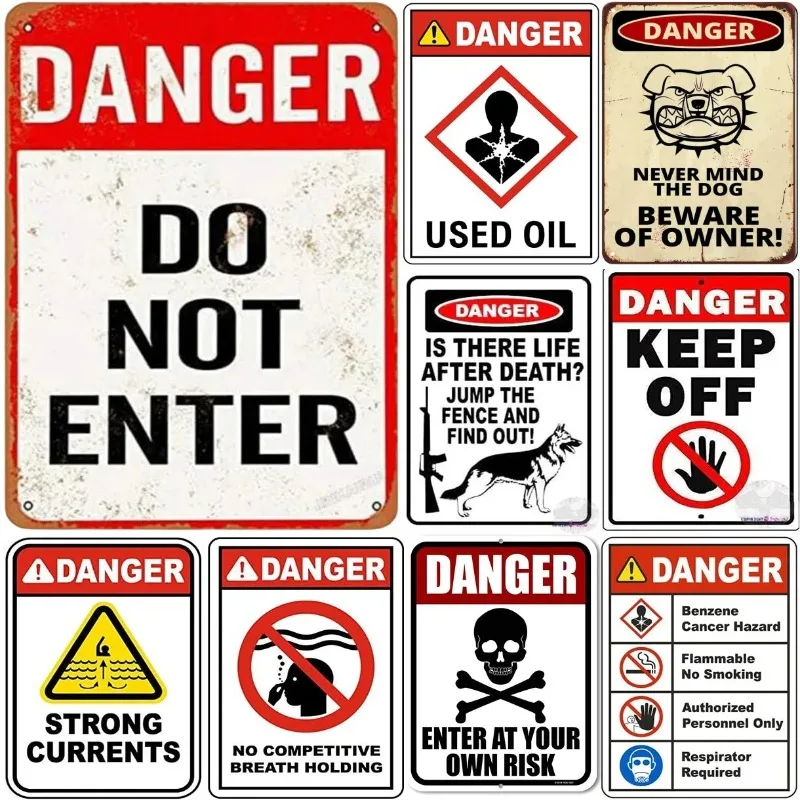 Cartel-de-Metal-de-hojalata-Danger-no-Enter-cartel-de-advertencia-para ...