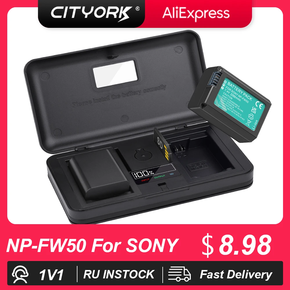 NP-FW50-NP-FW50-Battery-2-IN-1-Storage-Box-Charger-for-Sony-Alpha-A6500 ...
