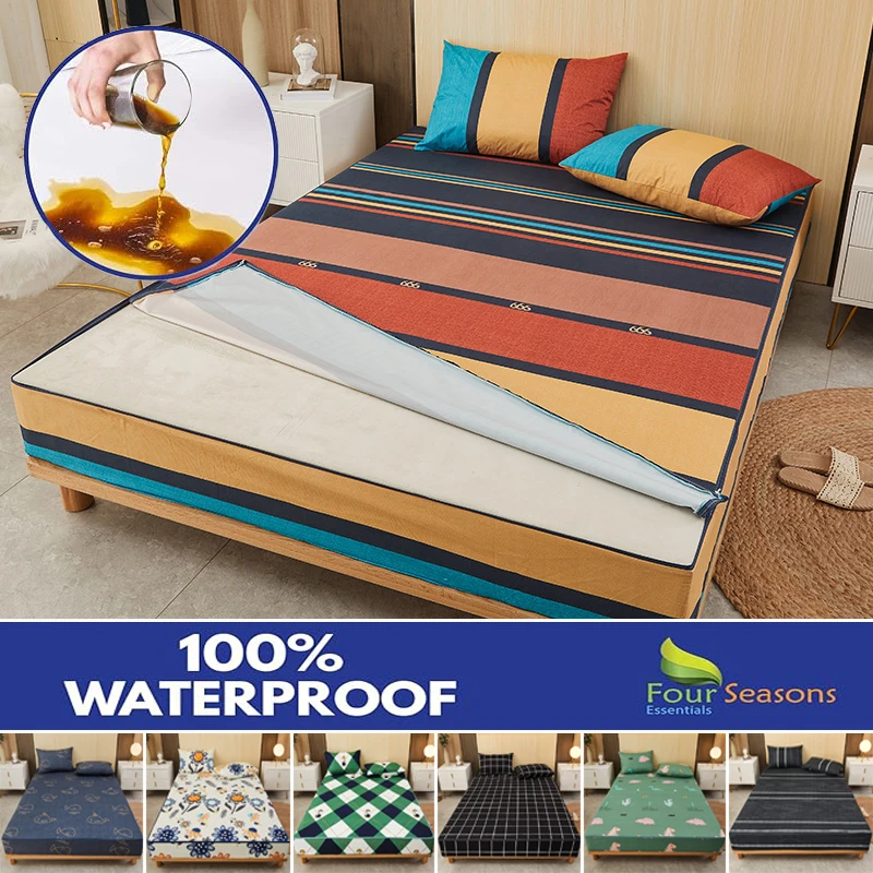 Six-Sides-Fully-Enclosed-Waterproof-Mattress-Cover-with-Zipper-Anti ...