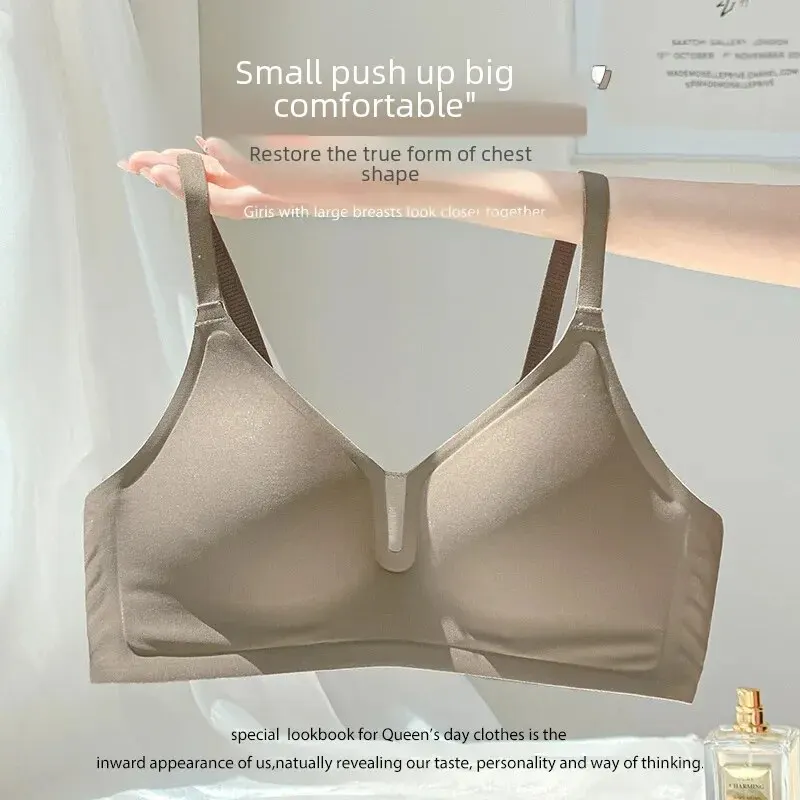 Seamless-Bra-Small-Chest-Gathered-Large-Chest-Appears-Small-Thin-Anti ...