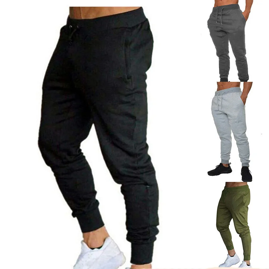 2024-Fashion-Men-Gyms-Pure-color-Pants-Joggers-Fitness-Casual-Long ...
