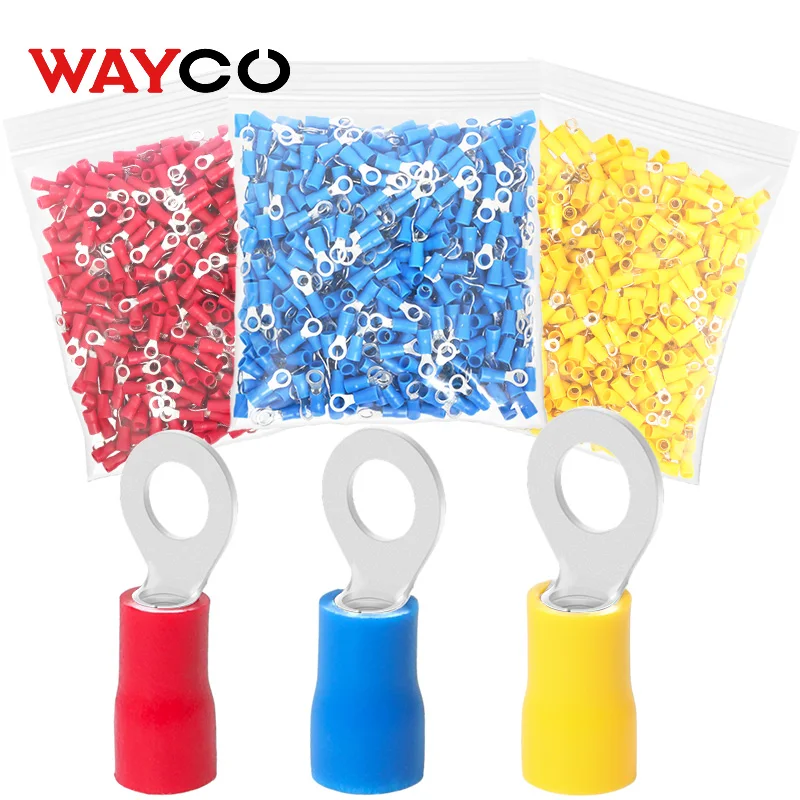 500PCS Ring Crimp Terminal M4/M5/M6 Round Plugs Pre-insulated Ferrules ...