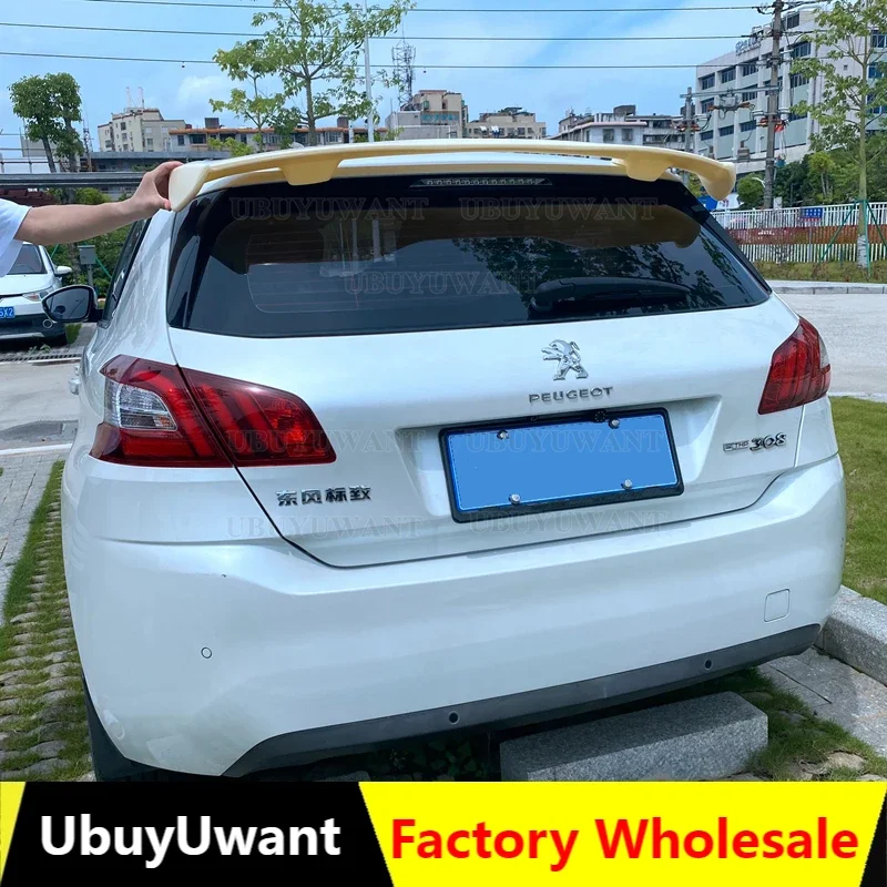 Use-For-Peugeot-308-2014-2018-Spoiler-ABS-Plastic-Carbon-Fiber-Look ...