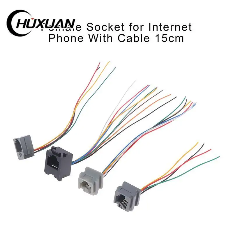 5PCS-RJ11-RJ12-RJ45-Telephone-FEMALE-SOCKET-Connector-With-Wire-4P4C ...