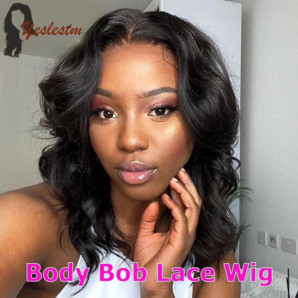 220% Body Wave Bob 13x4 Lace Frontal Wig 10 16 Remy Brazilian Body Wave ...