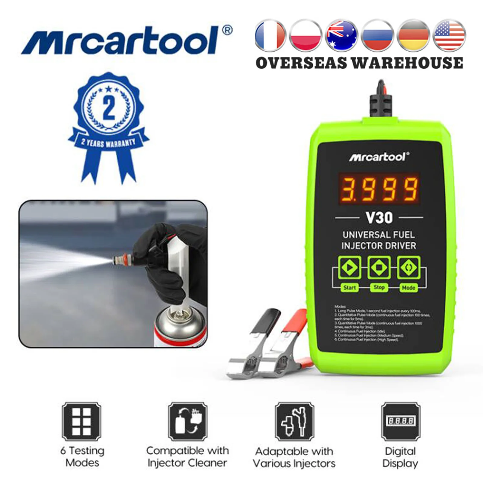 MRCARTOOL-V30-Car-Fuel-Injector-Tester-Cleaner-6-Pulse-Modes-DIY ...