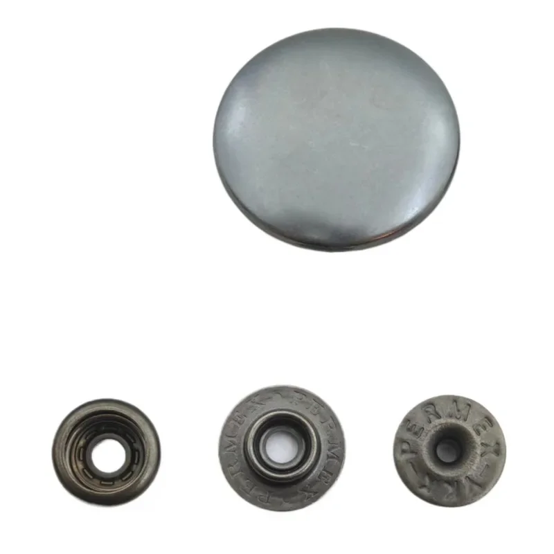 100sets/Lot YKK Metal Buttons Snap PERMEX Black Nickel Silver Clothing ...