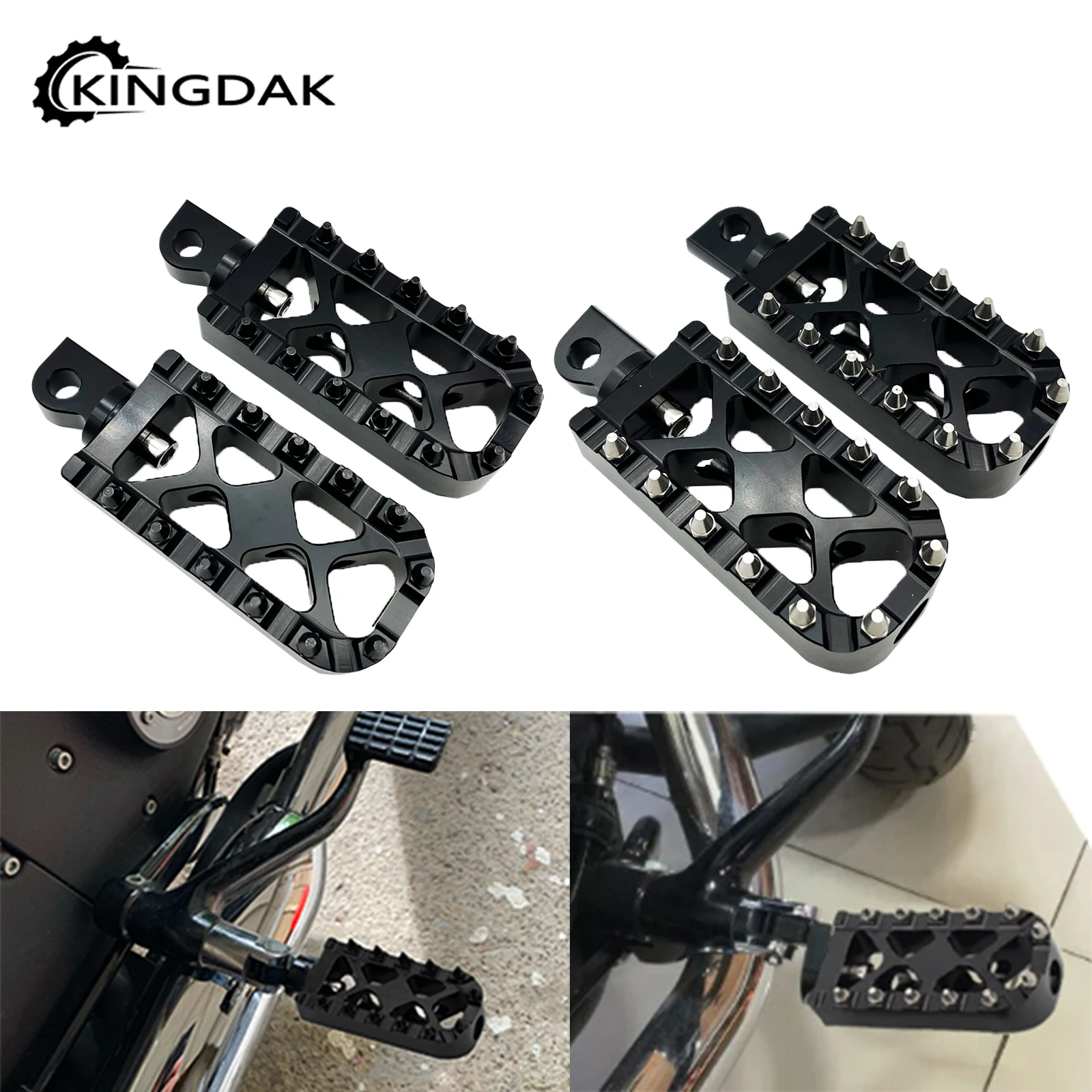 MX Foot Pegs Motorcycle Wide Fat Footpegs Footrest Pedals For Harley ...