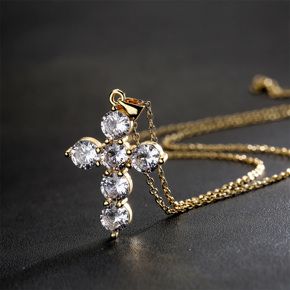 Pendant Necklace Cross Zircon | Crystal Cross Zircon Necklace | Cross ...
