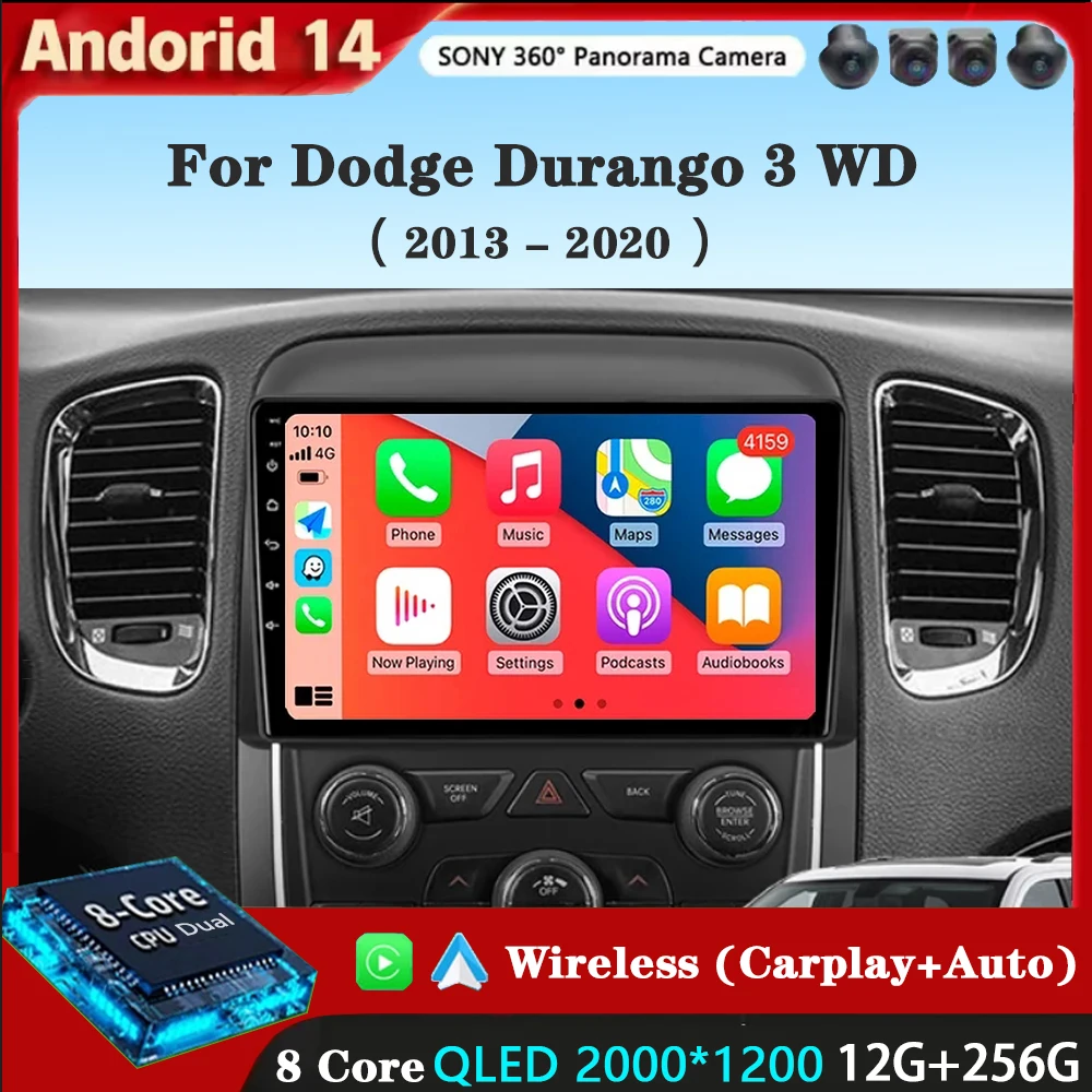 Android 14 For Dodge Durango 3 WD 2013 - 2020 2K QLED 4G+WIFI Car Radio ...