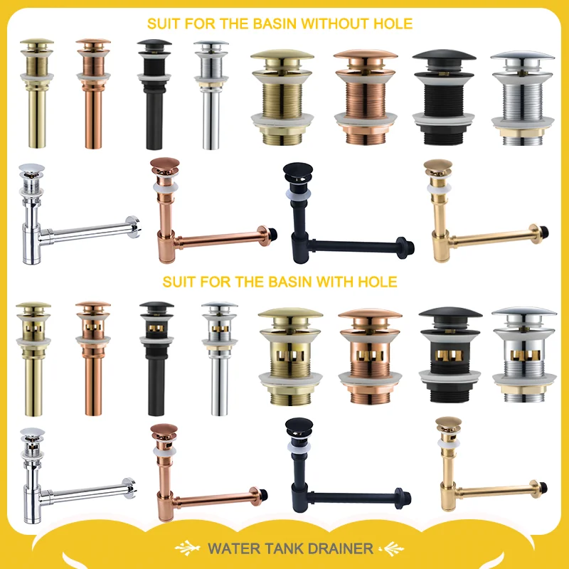 Brass Bathroom Faucet Accessories | Drain Bathtub Brass Siphon - Basin ...