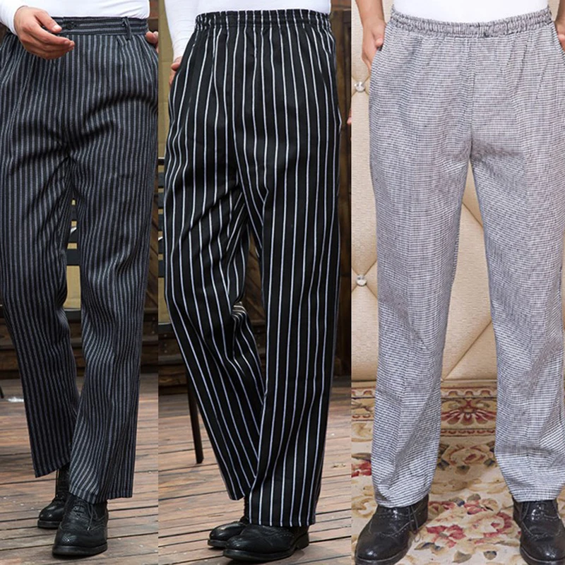 Wholesale-Men-Chef-Elastic-Pants-Overalls-Bakery-Restaurant-Bottoms ...