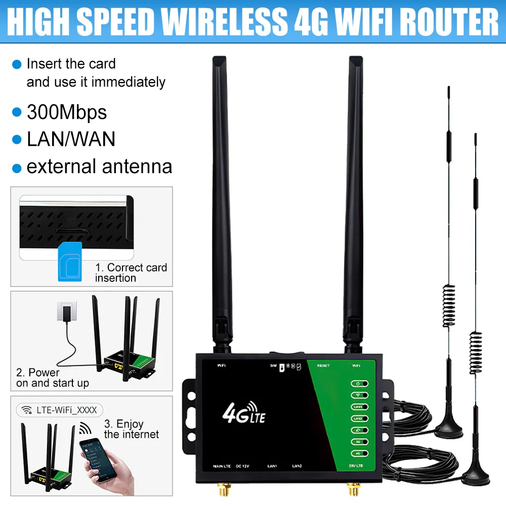 4G LTE CPE Router 300Mbps High Speed Wireless WiFi Modem Router ...