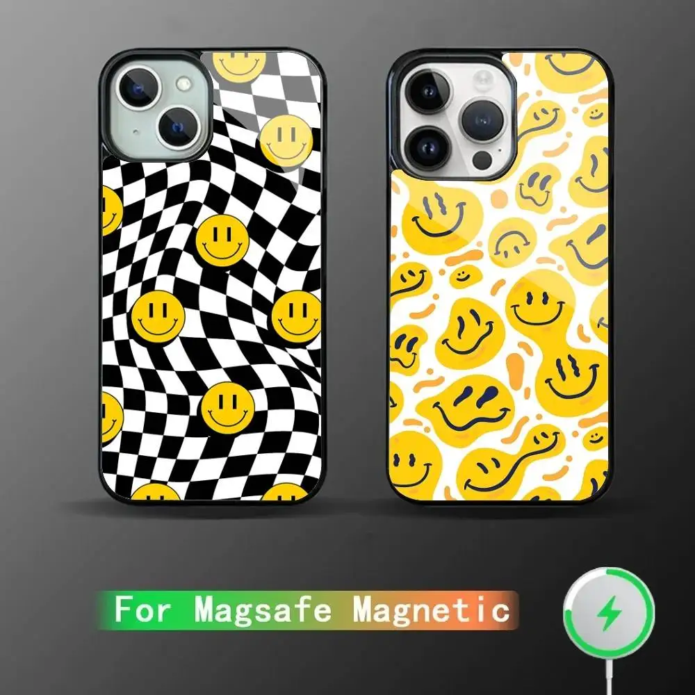 Smiley Faces Wallpaper Phone Case For IPhone 16 15 14 13 Pro Max 11 12 ...