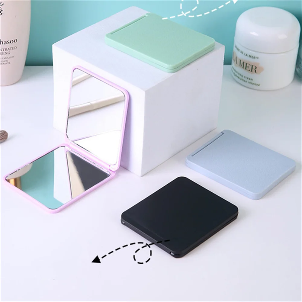 2-face-Makeup-Mirror-Square-Portable-Cute-Girl-s-Gift-Hand-Mini-Mirror ...